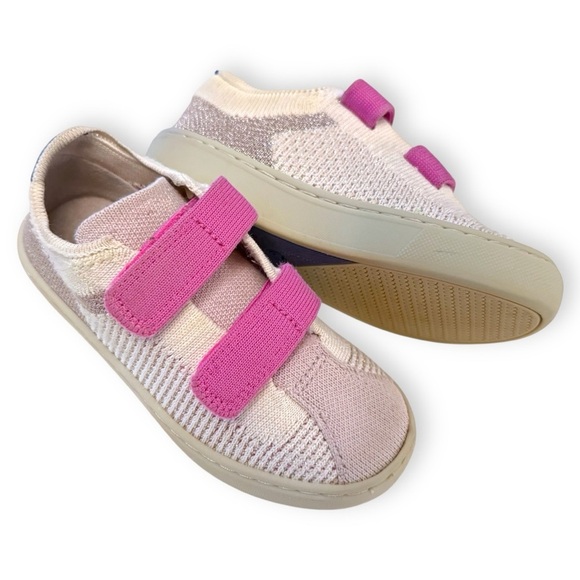 Rothy's | Shoes | Rothys Double Velcro Strap Kids Sneakers In Pink And ...